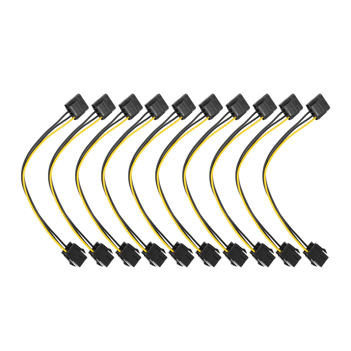 10 Pcs Molex to PCI-E Power Adapter IDE 4Pin 4 Pin Female 6 6Pin ...