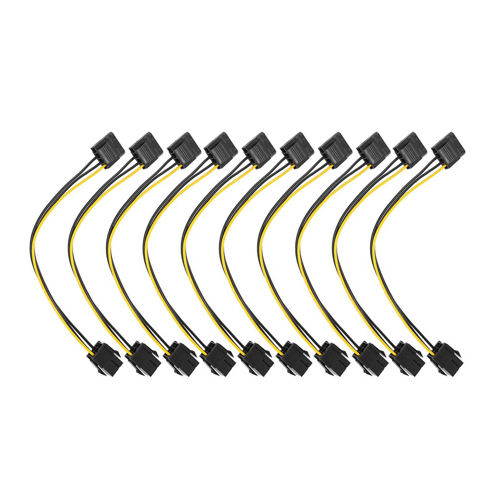 10 Pcs Molex to PCI-E Power IDE 4 Pin Female to 6 Pin Converter Cable ...