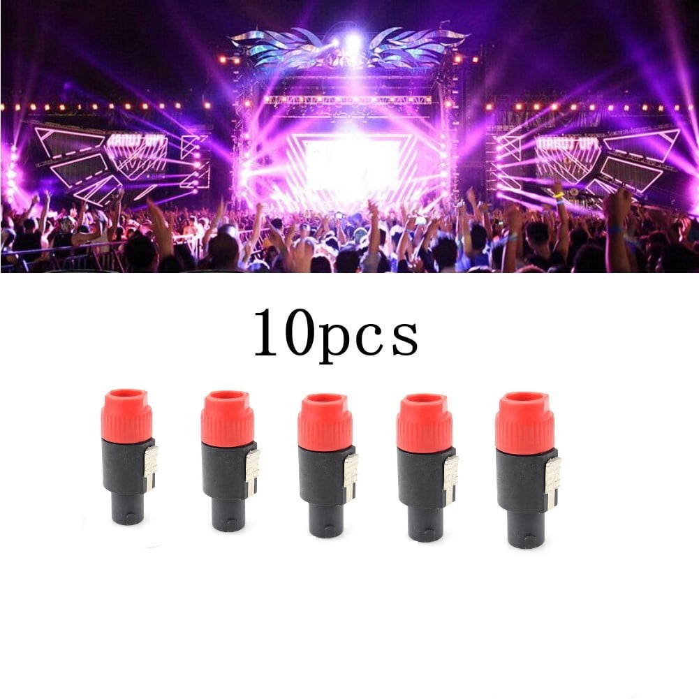 10 Pcs NL4FC Speaker Connectors 4 Pin Male Audio Speakon Ohm Plug ...