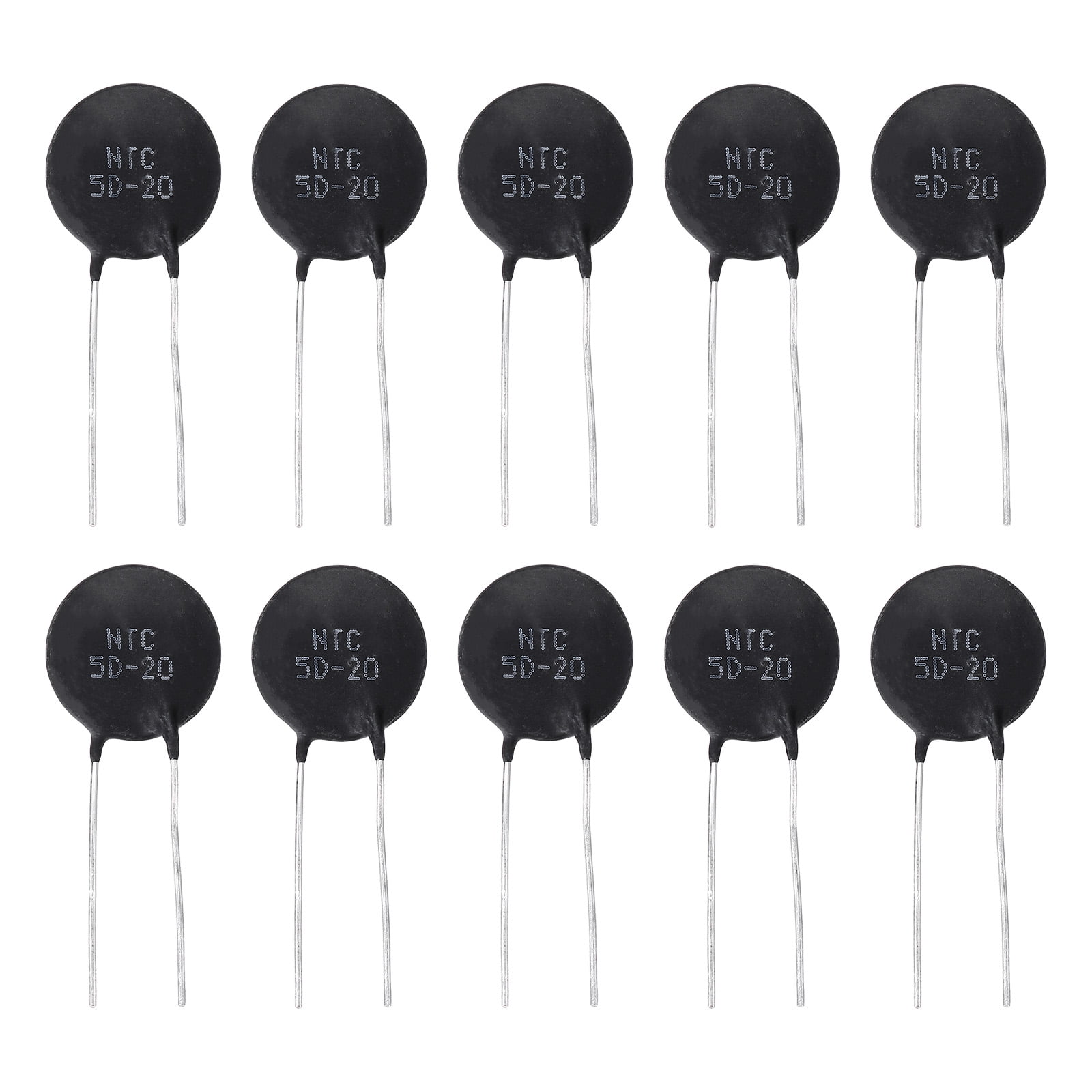 10 Pcs NTC 5D-20 5 Ohm MF72 Power Direct Heat Type Negative Temperature Coefficient Thermistor ...