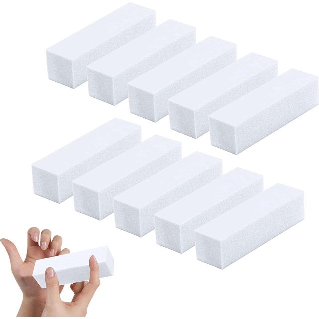 10 Pcs Nail Buffer Block for Acrylic and Natural Nails, 4 Sided Sanding ...