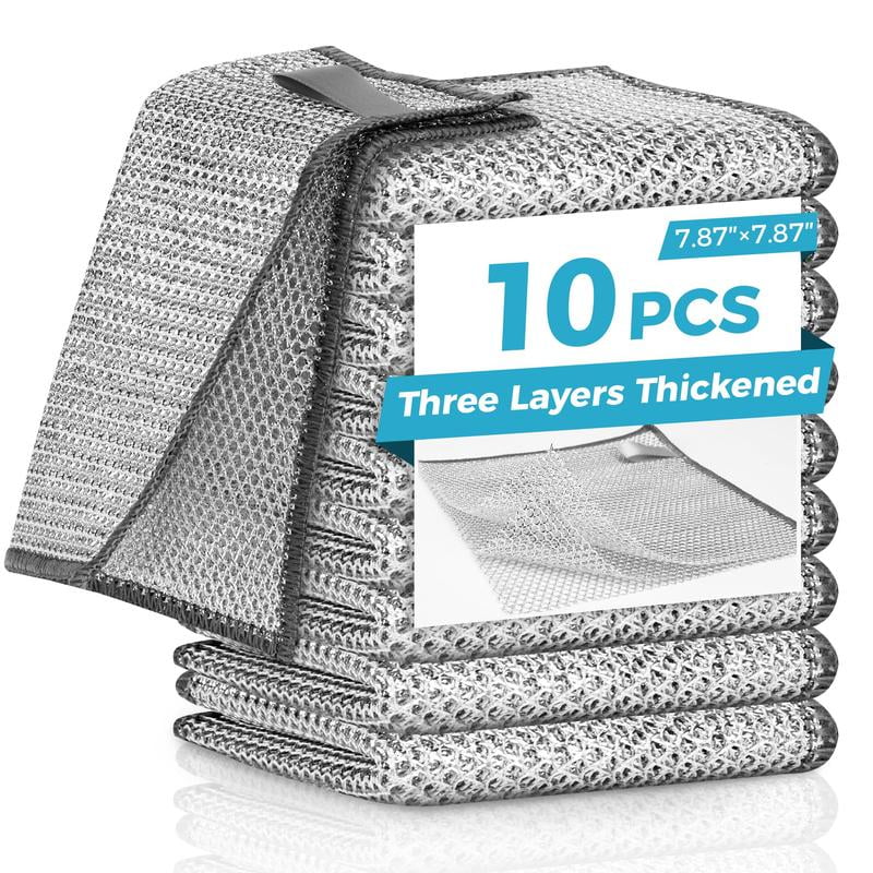10 Pcs New Upgrade3-Layermetal Dish Cloth, No Scratches and， No Odor ...