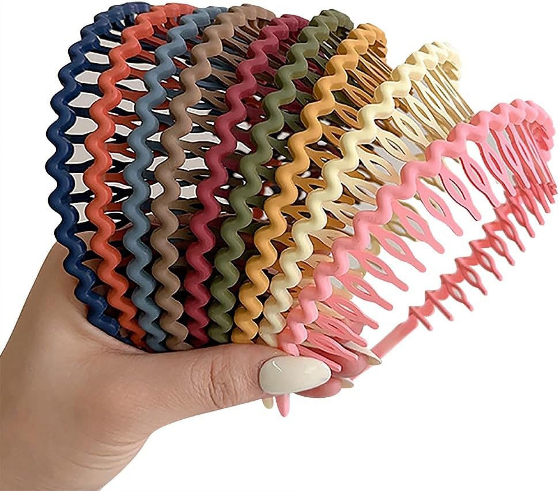 10 Pcs Non Slip Plastic Headbands Long Teeth Hair Bands Skinny Head ...