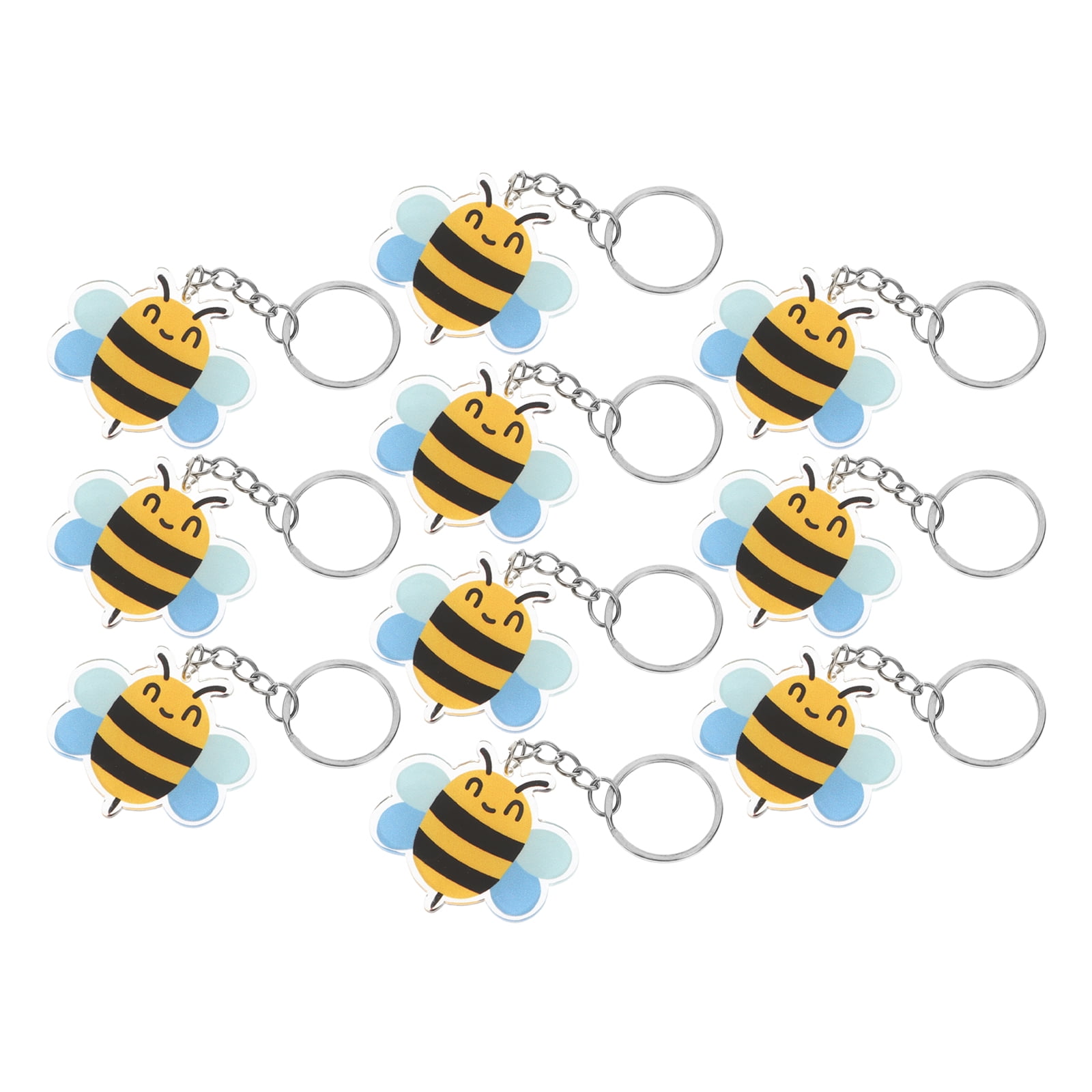 10 Pcs Novelty Keychain Cartoon Bee Keyring The Wrist Beekeeper Baby ...