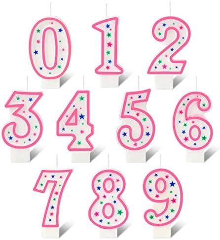 10 Pcs Number Birthday Candles for Cakes, Polka Dot Colorful 0-9 ...