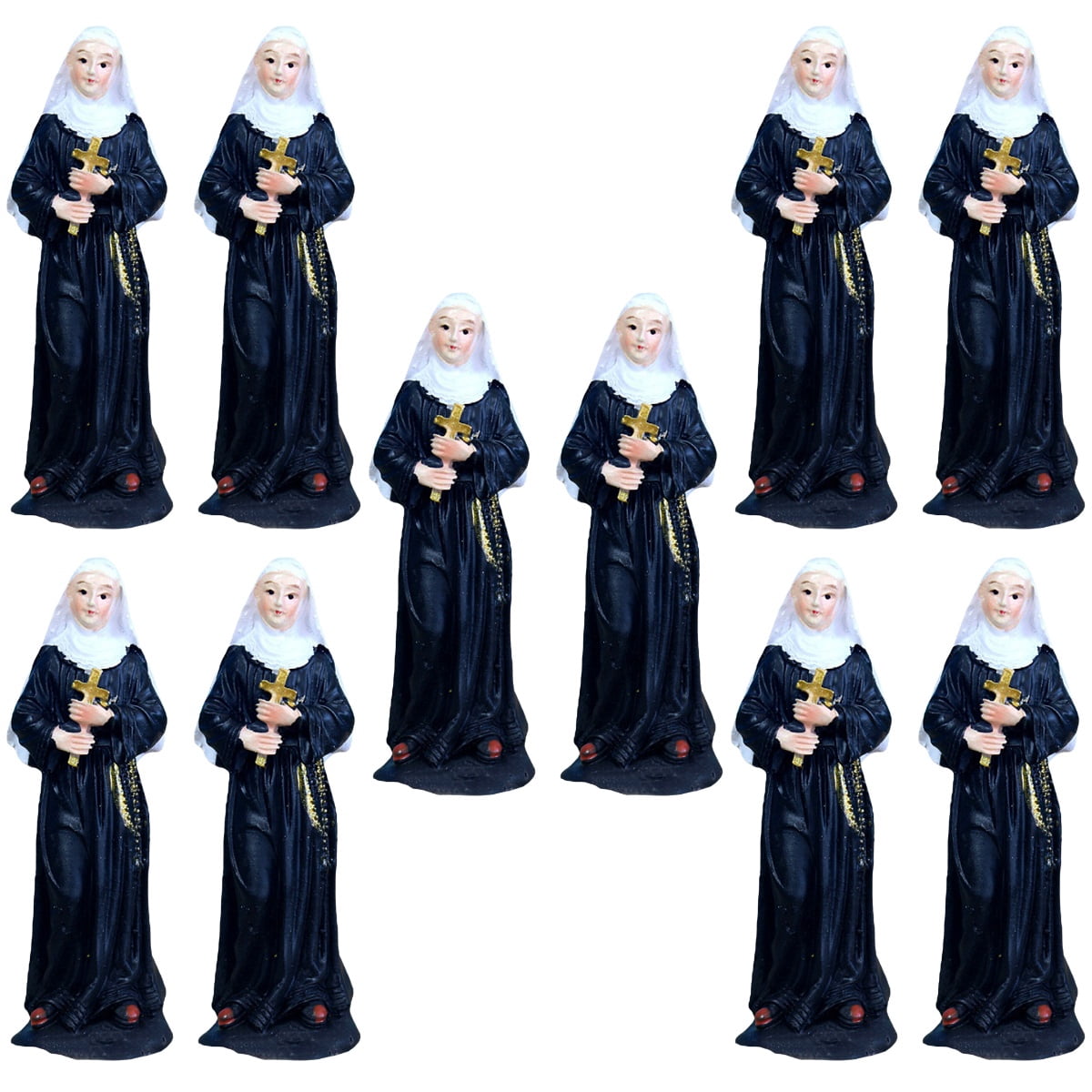 10 Pcs Nun Virgin Statue Home Decor Fish Tank Decors Resin Figure ...