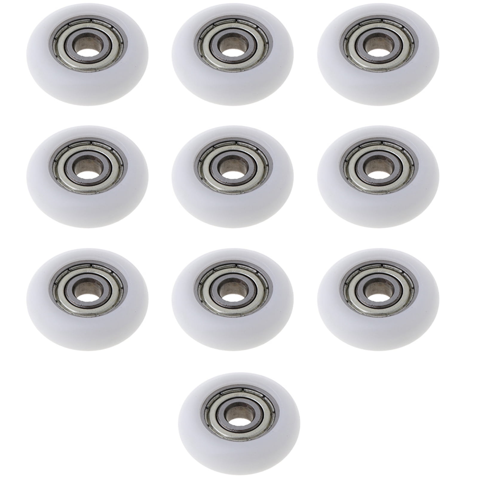 10 Pcs Nylon Plastic Pulley Circular Guide Bearing Pulley Sliding ...