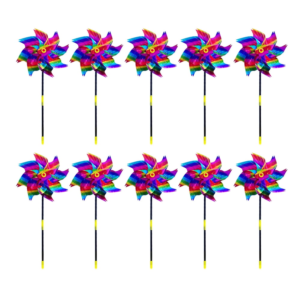 10 Pcs Octagonal Windmills Kids Windmills Toys Garden Decorative ...