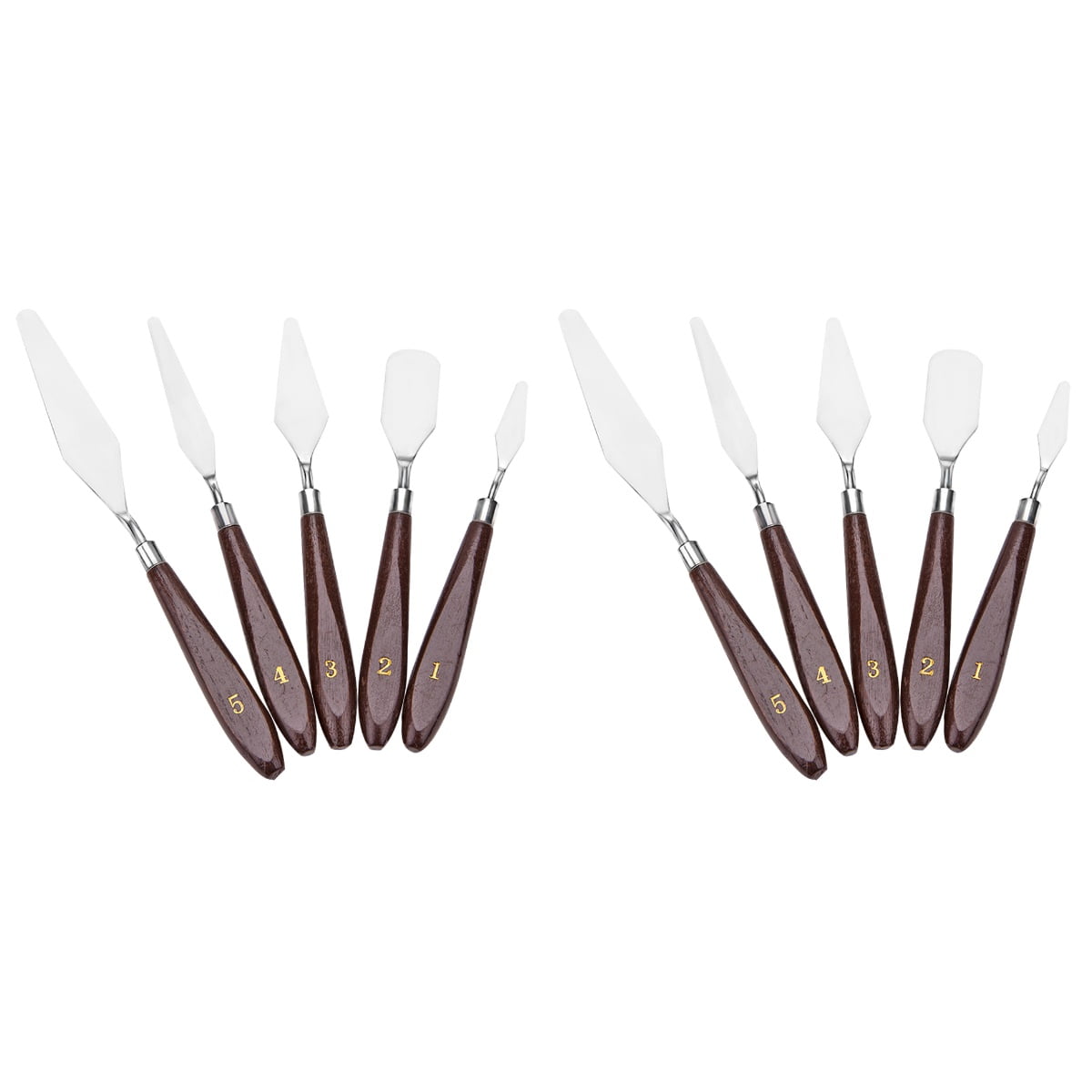 10 Pcs Oil Painting Shovel Tool Trays Metal Serving Knives Spatula Wood ...