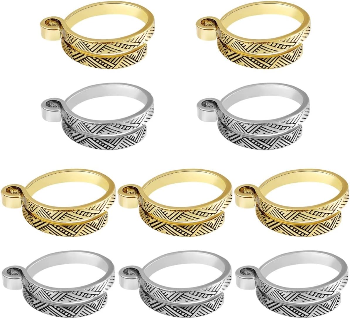 10 Pcs Open Crochet Ring Braid Tool Yarn Holder T Tool Sewing Braided ...