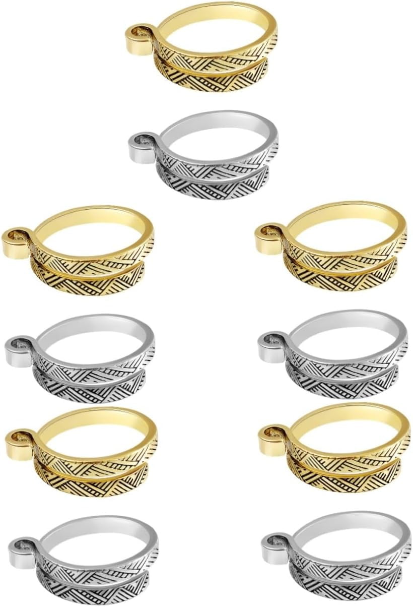 10 Pcs Open Crochet Ring Braiding Tool Adjustable Yarn Rings Finger ...