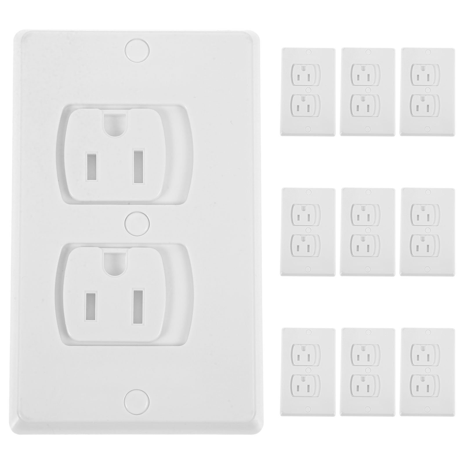 10 Pcs Outlet Plug Covers Socket Safety Plates Switch Lock Gate Child ...