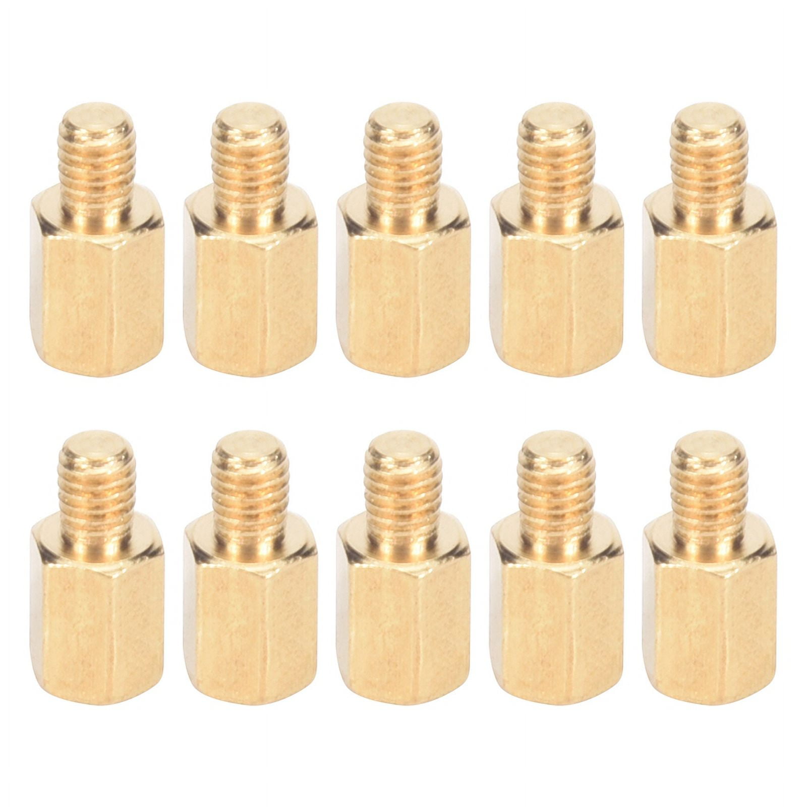 10 Pcs PC PCB Motherboard Brass Standoff Hexagonal Spacer M3 6+4mm ...