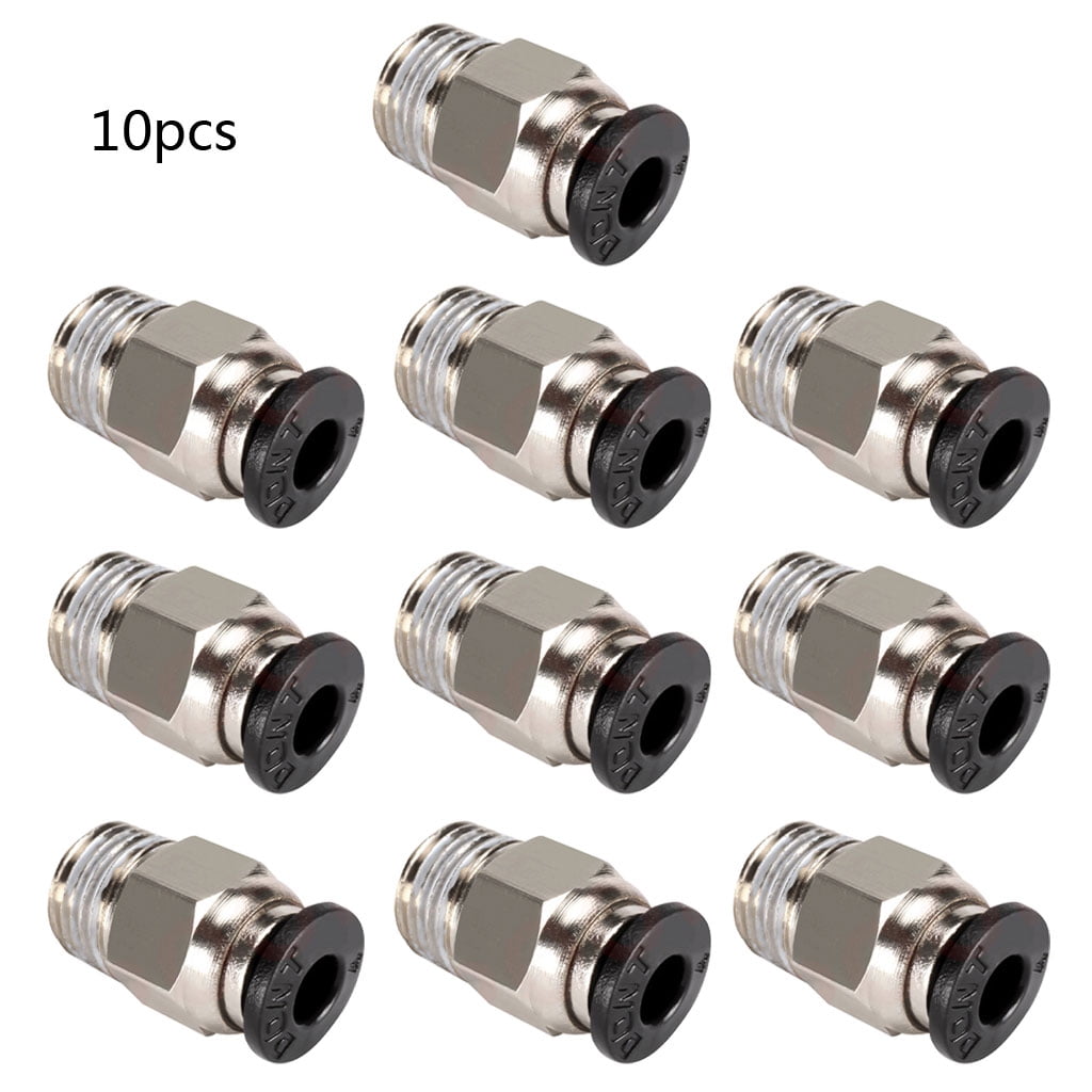 10 Pcs PC4-M6/M10 Male Thread Straight Pneumatic Fitting for Bowden ...