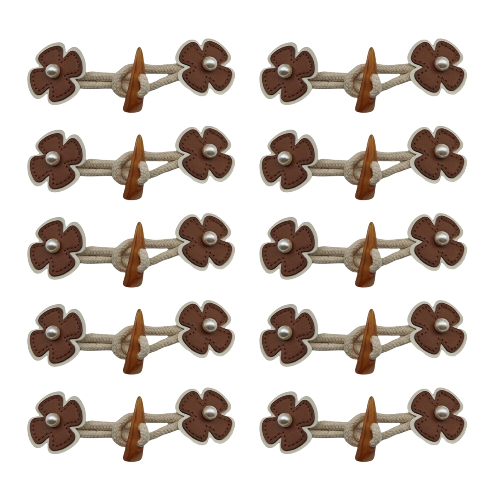 10 Pcs PU Leather Sew-On Toggles Closures with Horn Buttons Retro ...