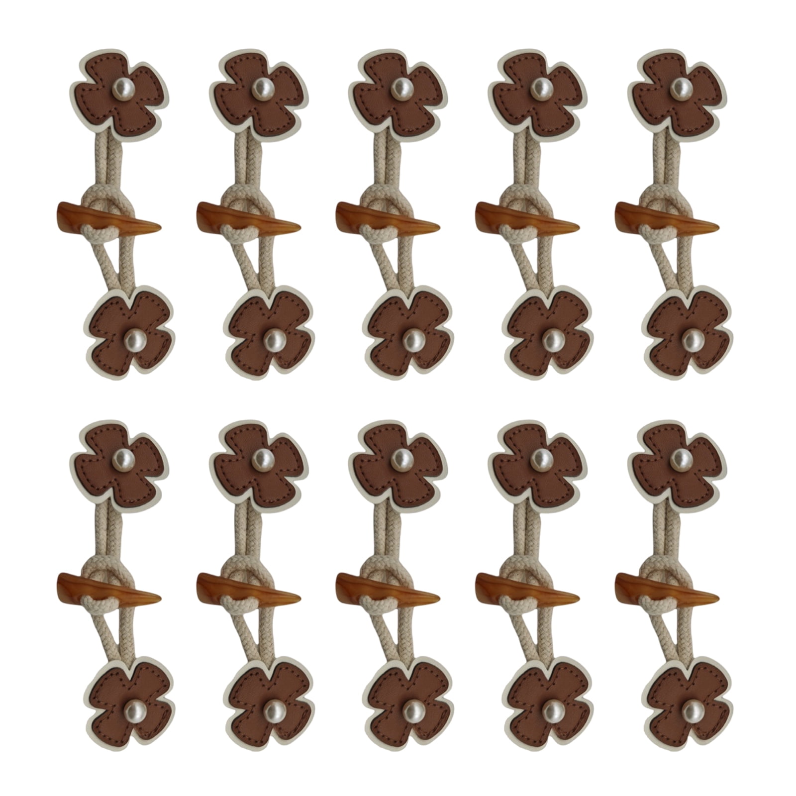 10 Pcs PU Leather Sew-On Toggles Closures with Horn Buttons Retro ...