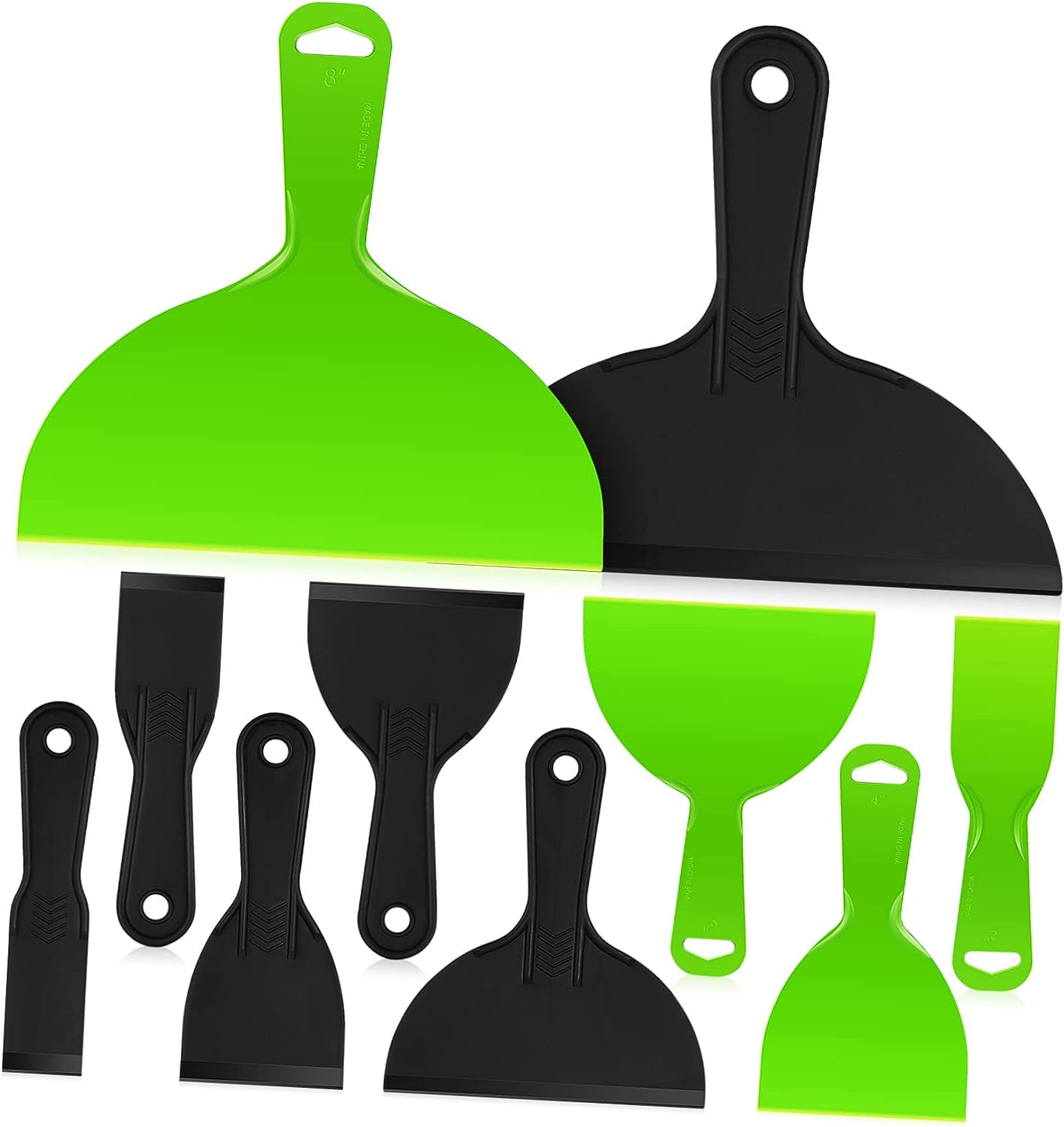 10 Pcs Paint Scraper Set Cleaning Tool Black Stickers Plastic Putty ...