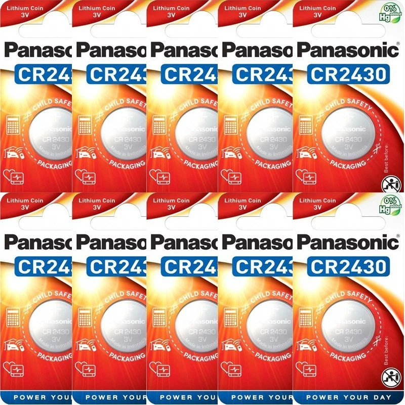 10 Pcs Panasonic CR2430 2430 3v Lithium Coin Cell Battery - Walmart.com