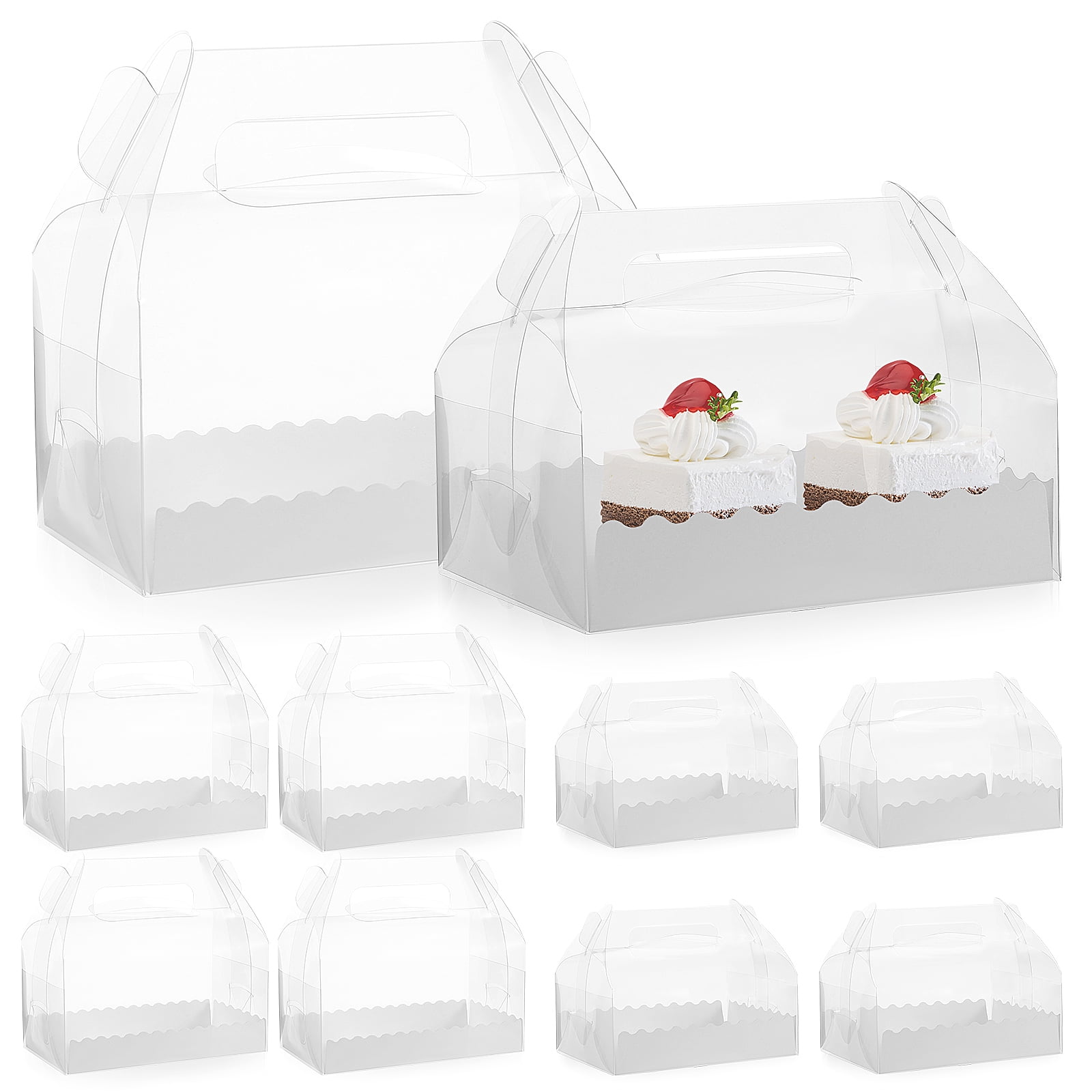 FUEENIRVA Clear Pet Cake Boxes with Portable Handle, and Strong Bearing ...