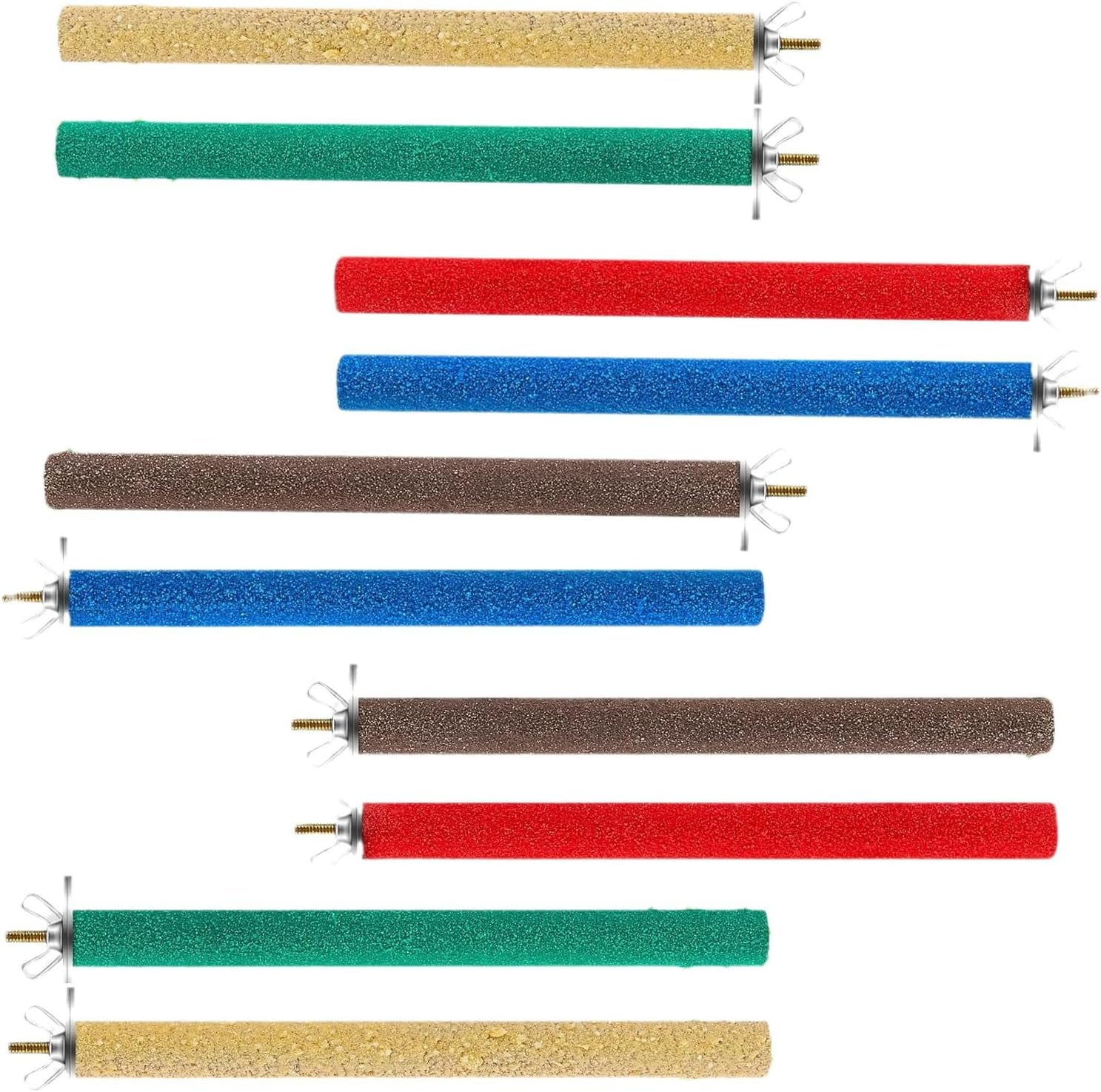 10 Pcs Parrot Perch Stand Bird Perch Stand Toy Colorful Paw Grinding ...