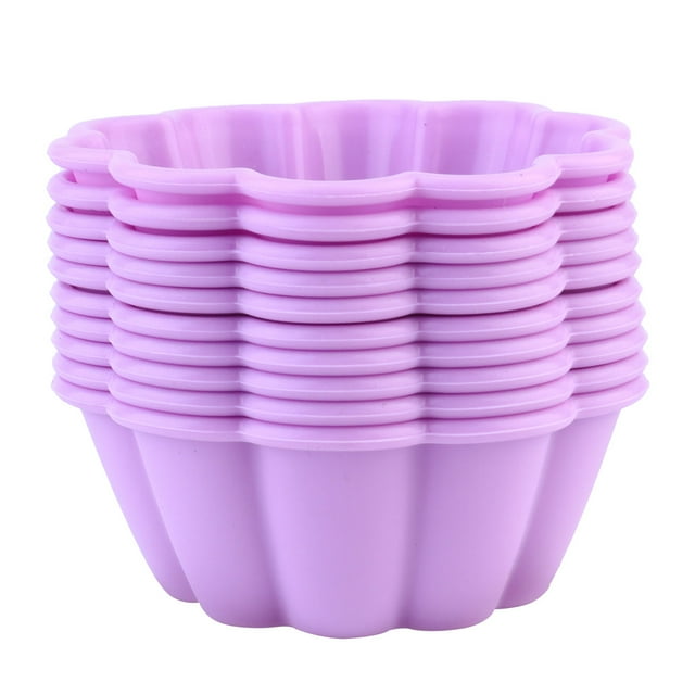 CowanMic 10-Piece Pasties Silicone Mold Set - Flower Shaped Cupcake and ...