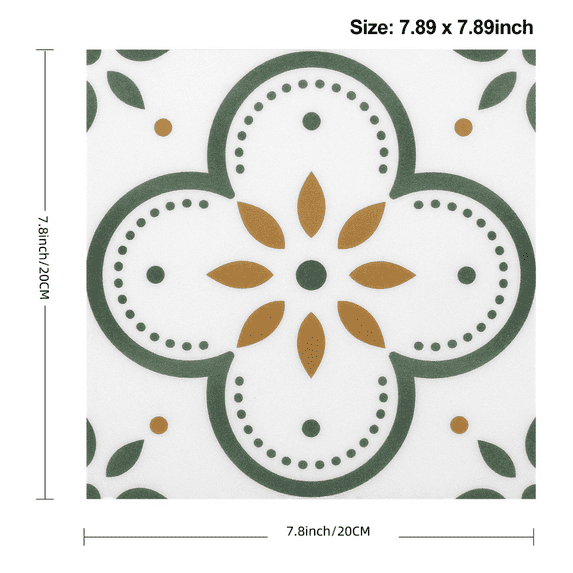 10 Pcs Peel and Stick Vinyl Floor Tiles 7.9x7.9 Inch Self-Adhesive ...