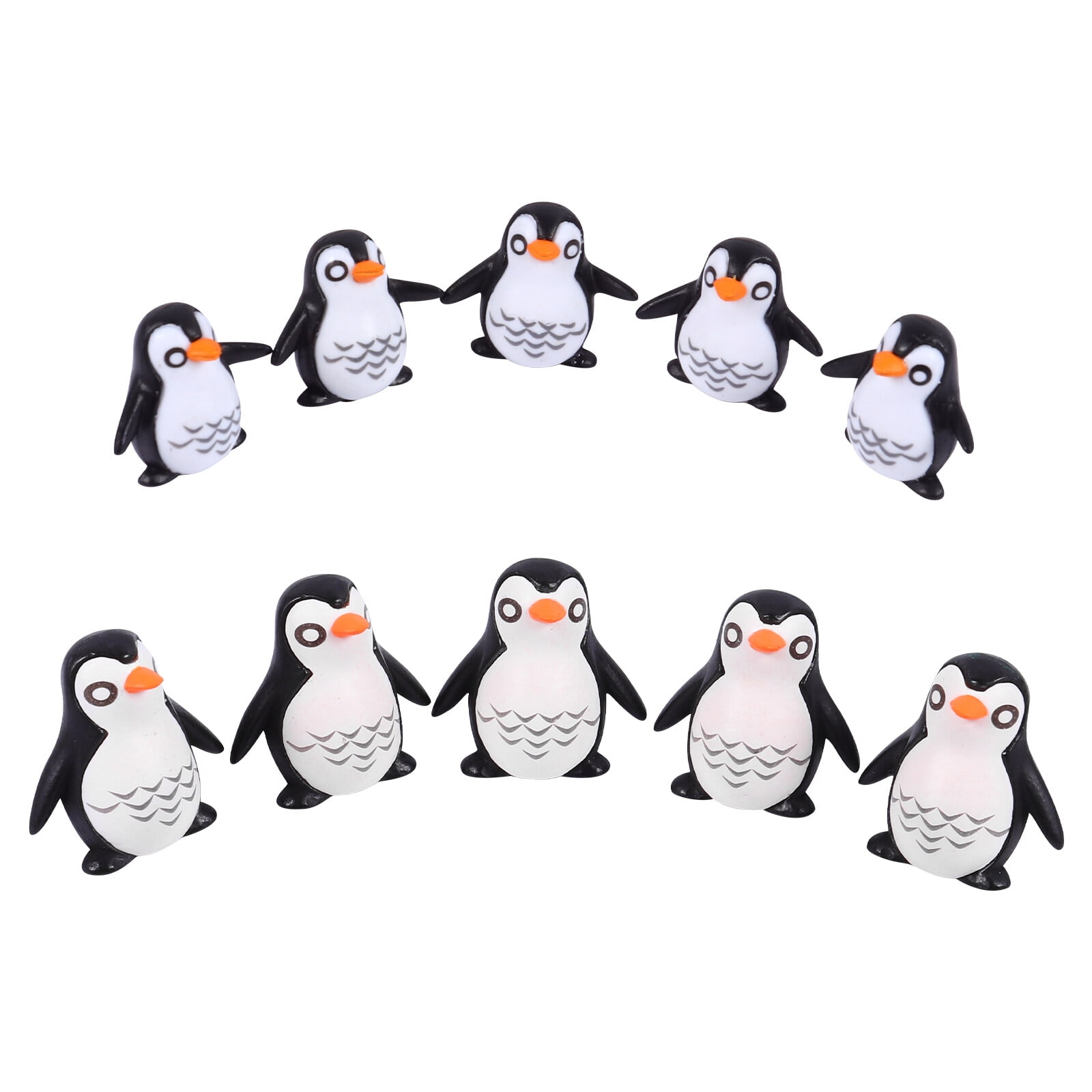 10 Pcs Penguin Toy Ornament Toy Home Decoration Resin Animal Models ...
