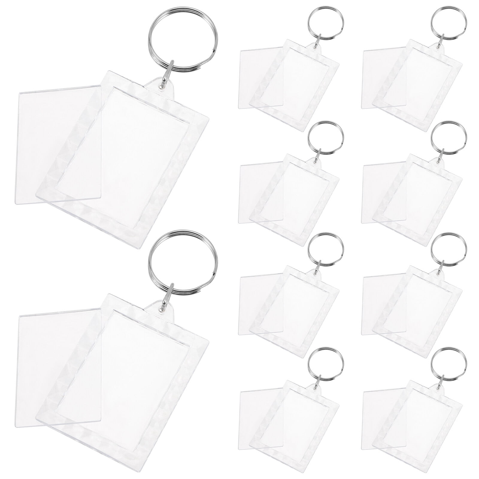 10 Pcs Photo Frame Keychain Picture Holder Rings Keyring Personalized ...