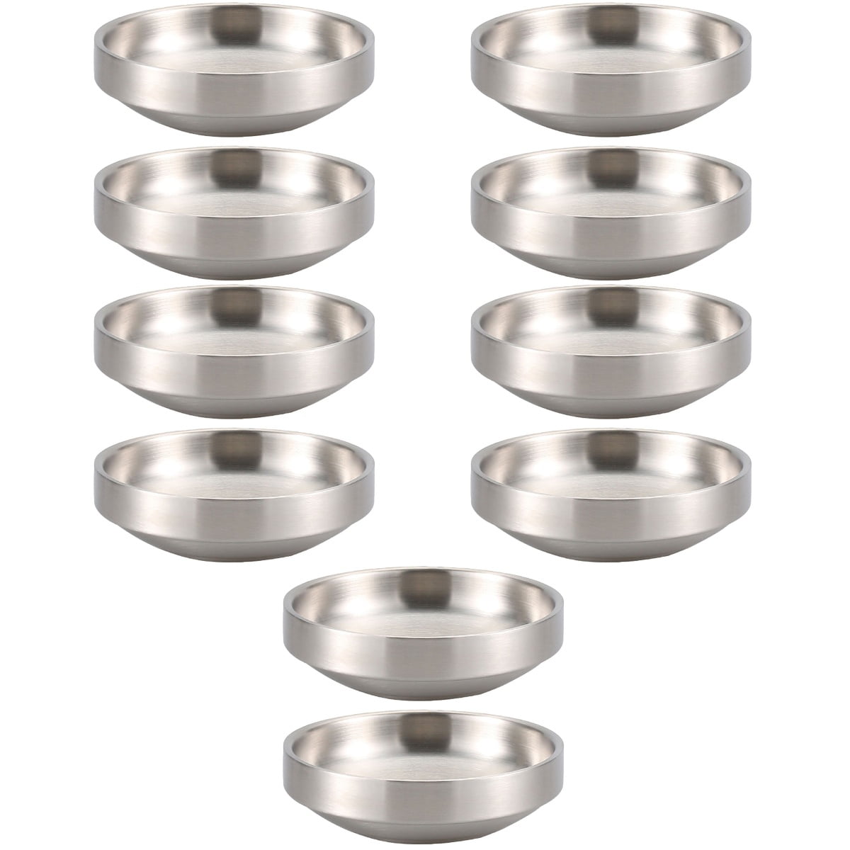 10 Pcs Pickle Dish Chinese Small Bowls Spice Plate Stainless Steel ...