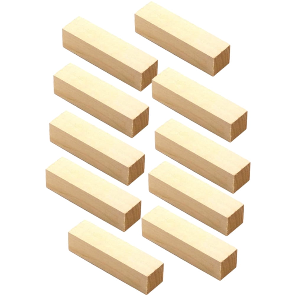 10 Pcs Pine Carved Wood Blocks Building Blocks Wooden Carving Block Pen ...
