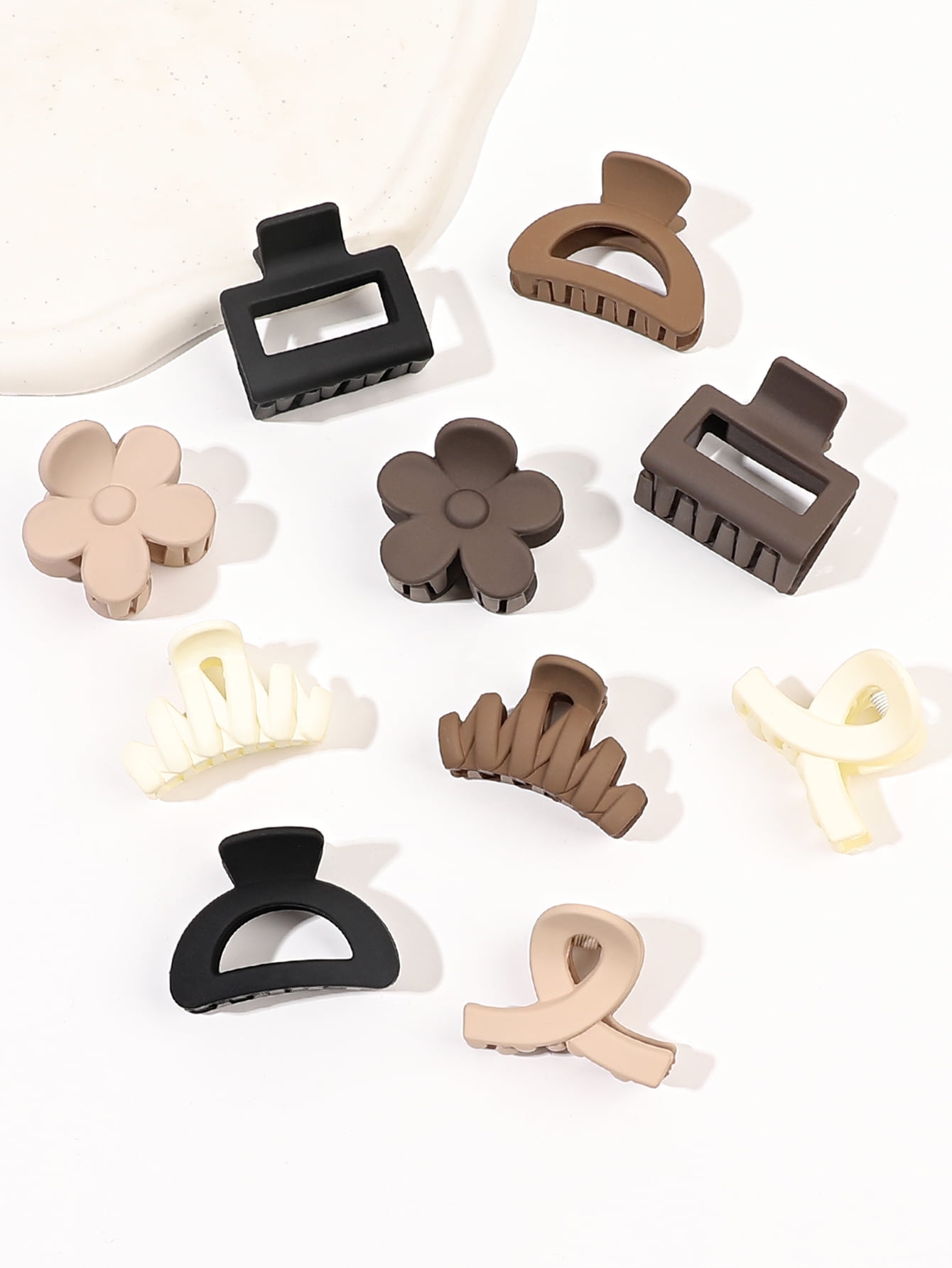 10 Pcs Pink Small Claw Clips Set,Matte Tiny Flower Jaw Clips for Women ...