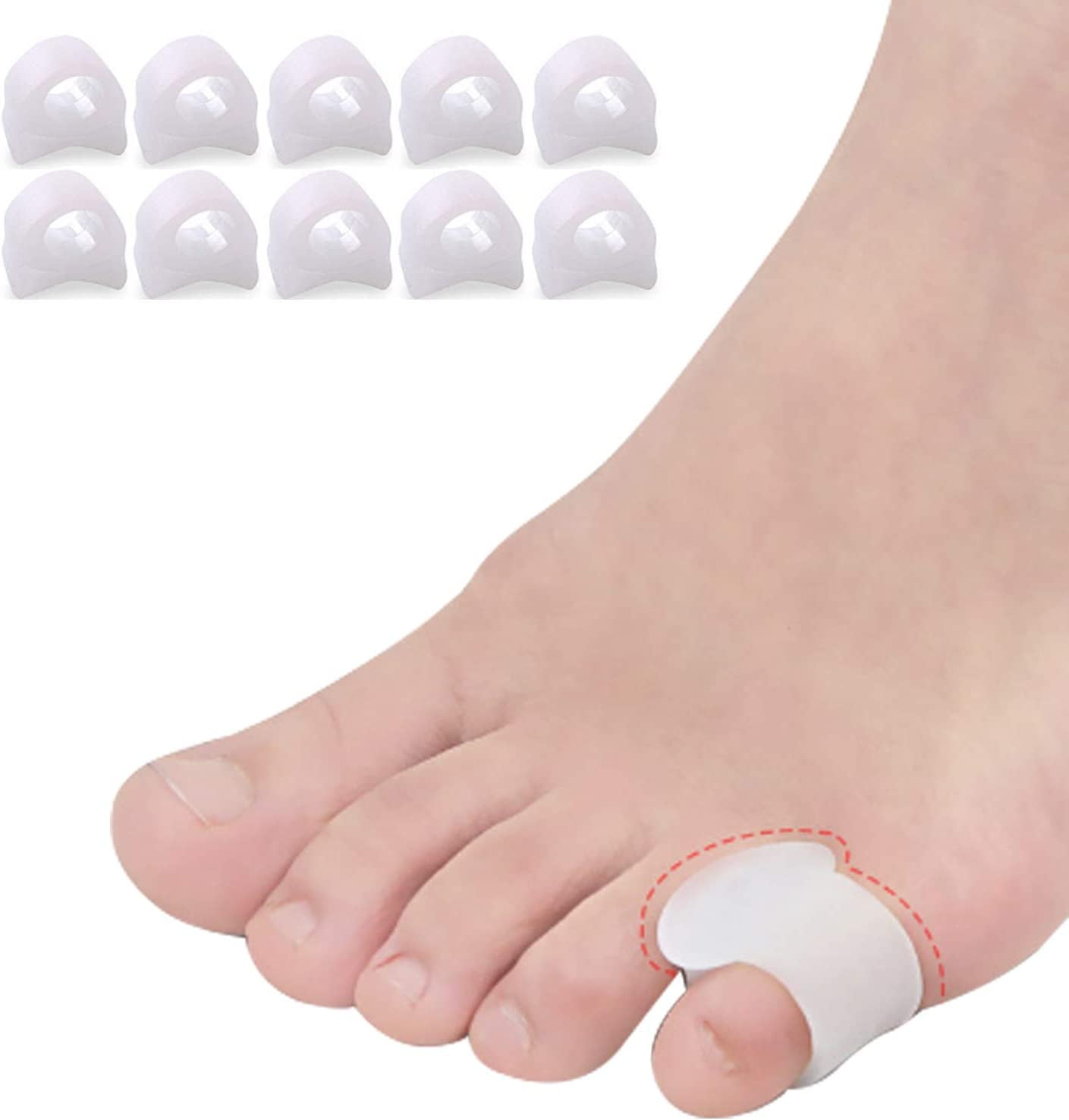 10 Pcs Pinky Toe Splint, Gel Toe Separators, Little Toe Straightener ...