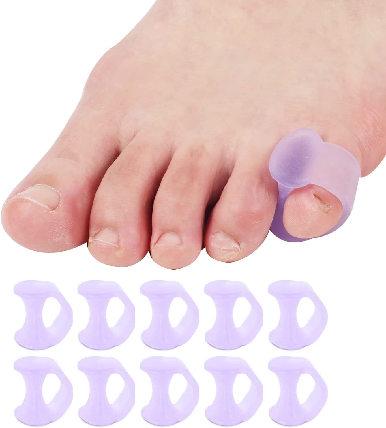 10 Pcs Pinky Toe Splint, Gel Toe Separators, Little Toe Straightener ...