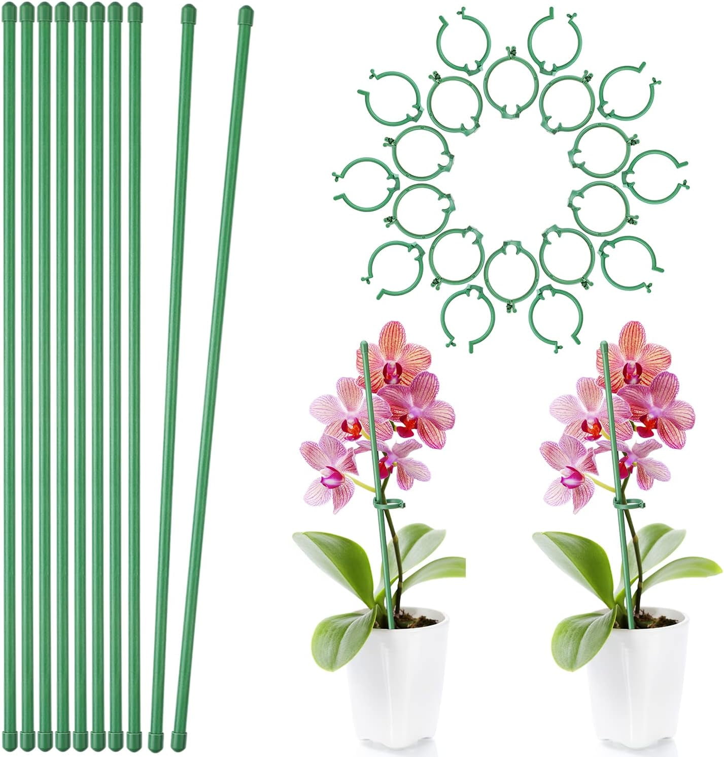 BASTHAN 24-Inch Orchid Garden Stake Fiberglass Plant Support Stick with ...