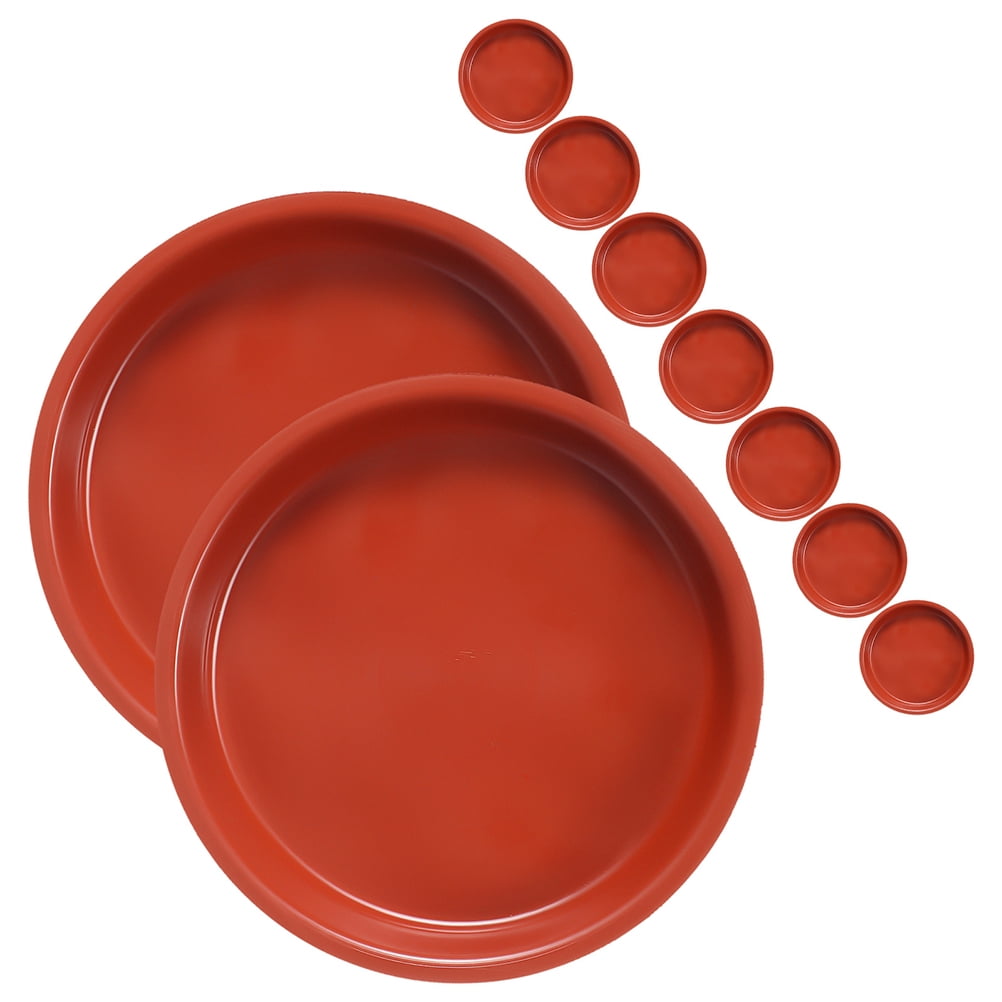 10 Pcs Plant Trays Flower Pots Plate House Saucers Bonsai Red Pp ...