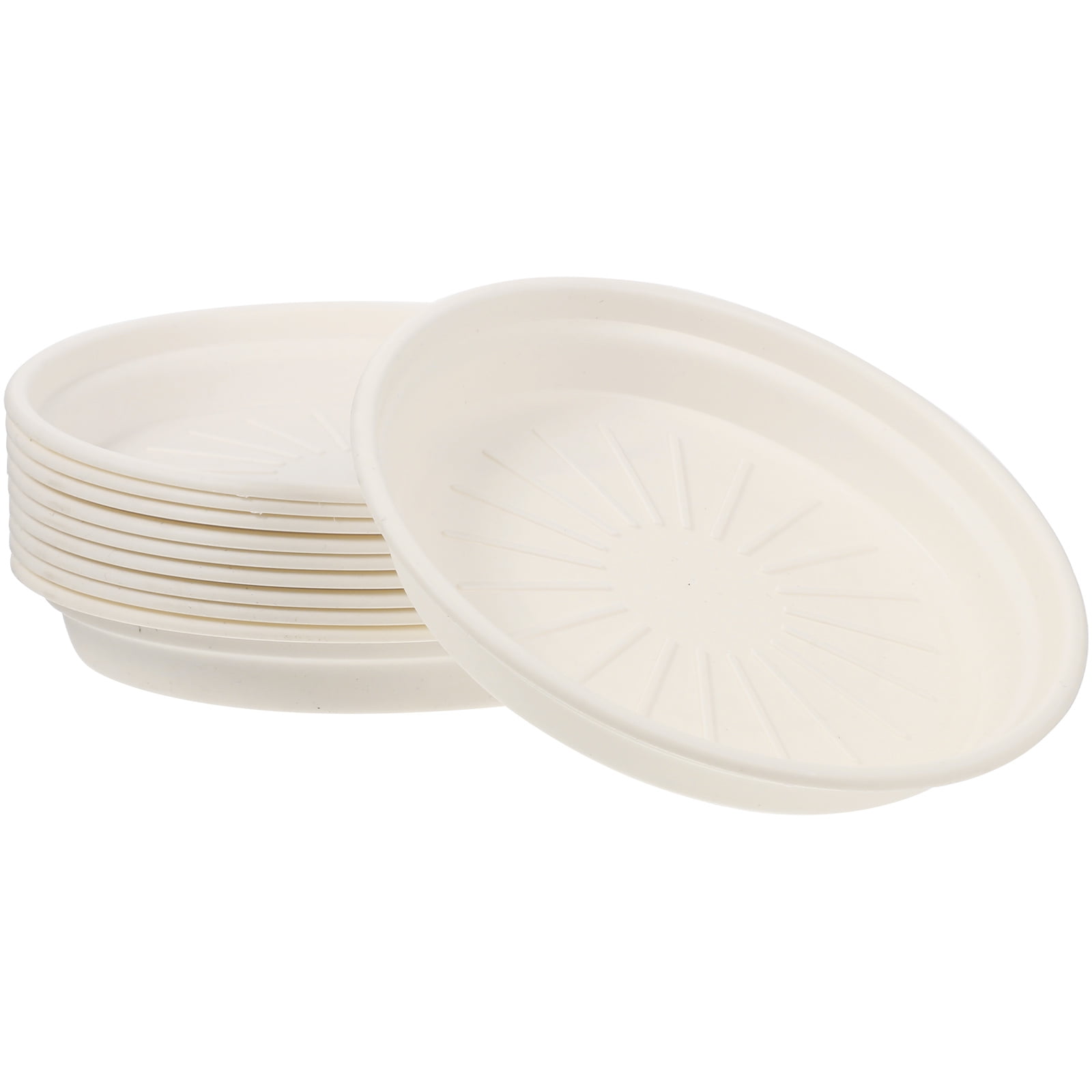 10 Pcs Planter Saucers Pot Drainage Tray Plates for Pots White ...