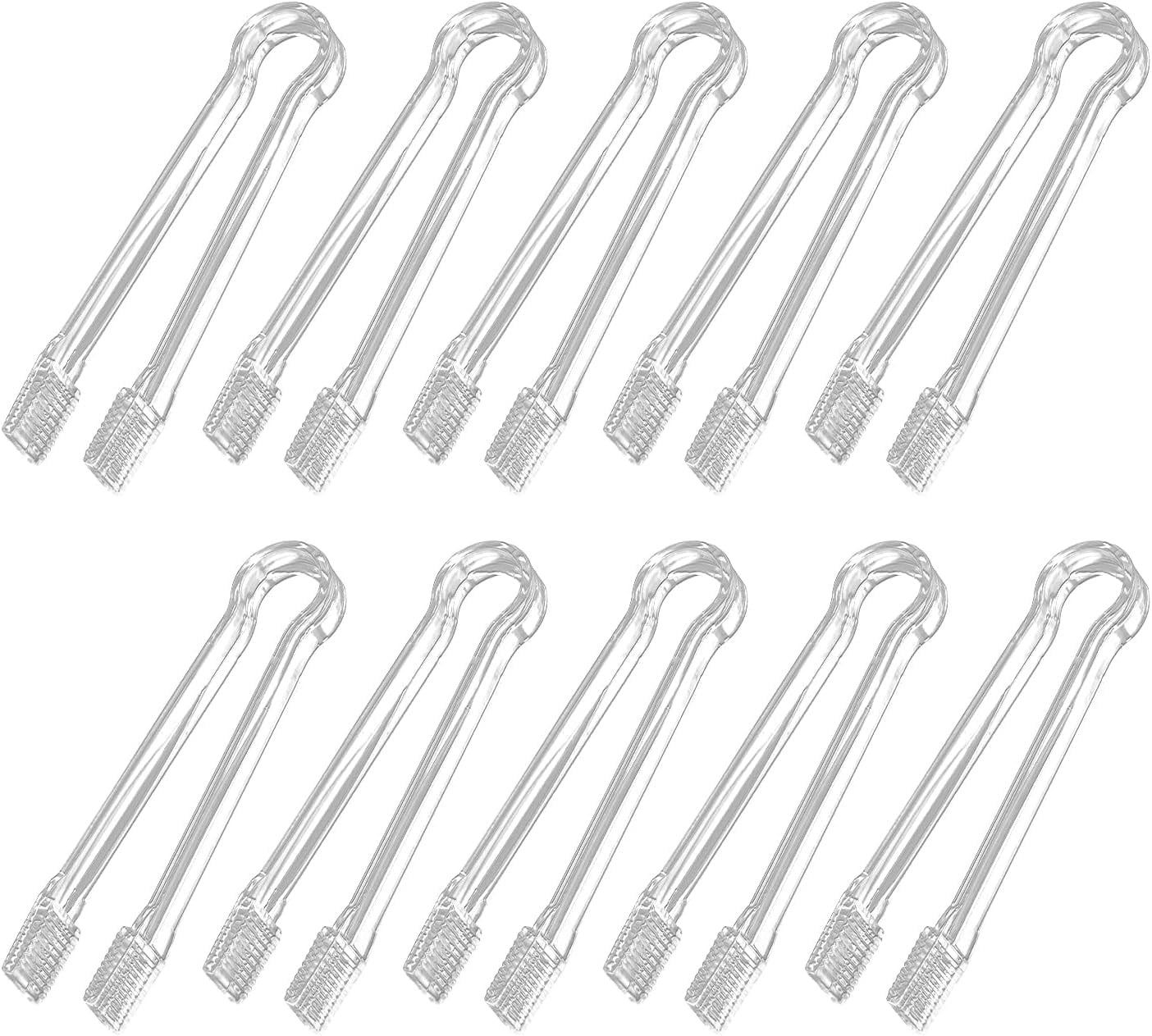 10 Pcs Plastic Buffet Serving Tongs, Clear Kitchen Tongs Mini Serving ...