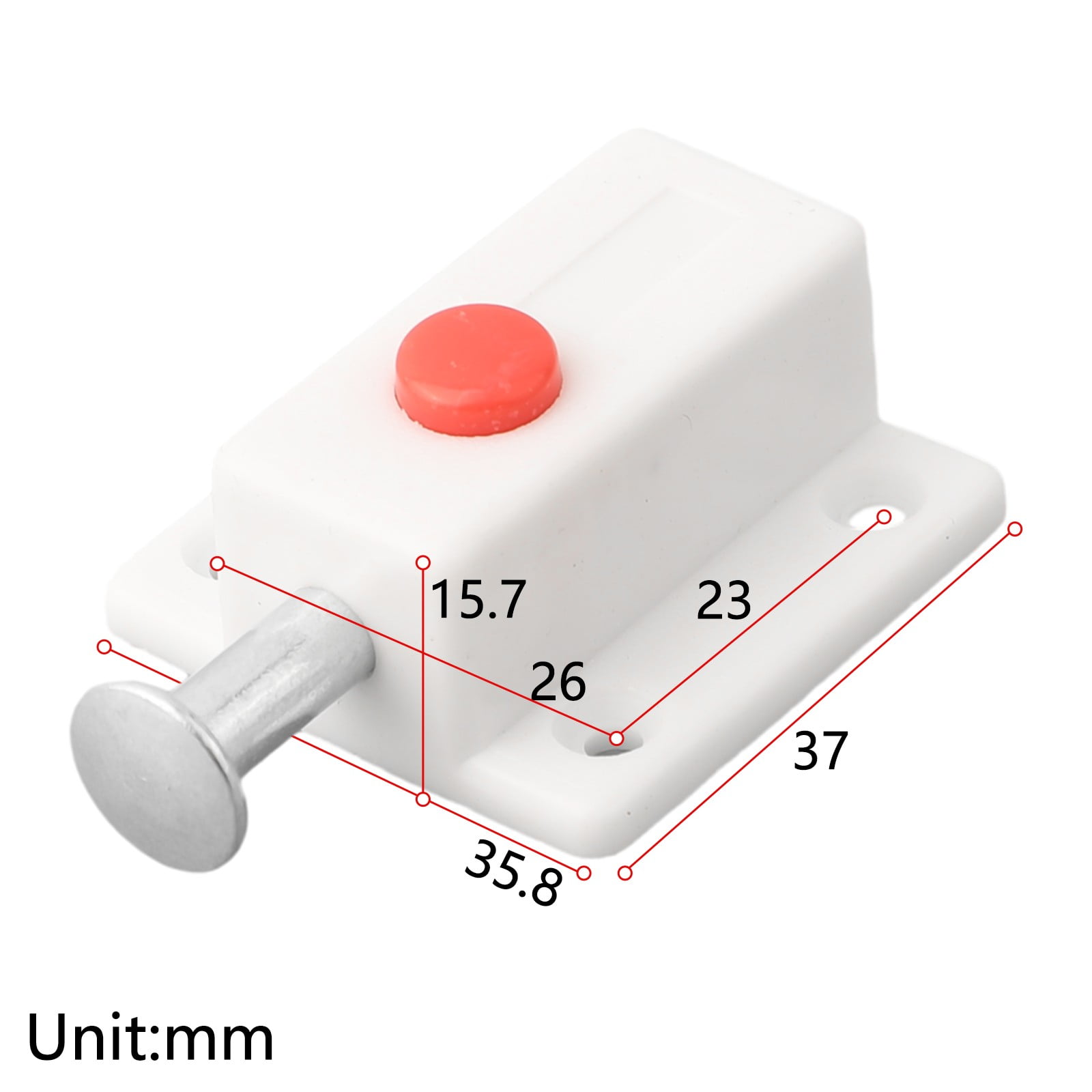 10 Pcs Plastic Cabinet Push Button Spring Load Automatic Door Bolt ...