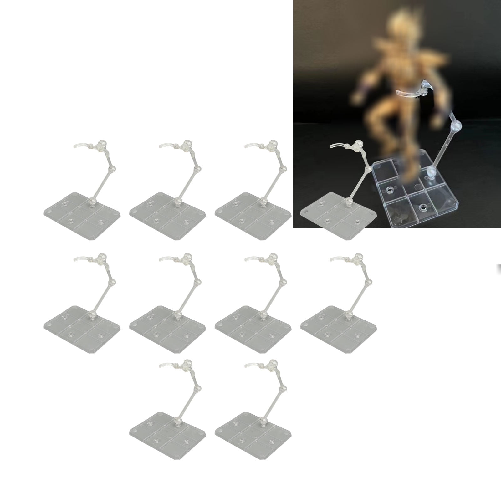 10 Pcs Plastic Clear Display Stand Transparent Holder Action Figure ...