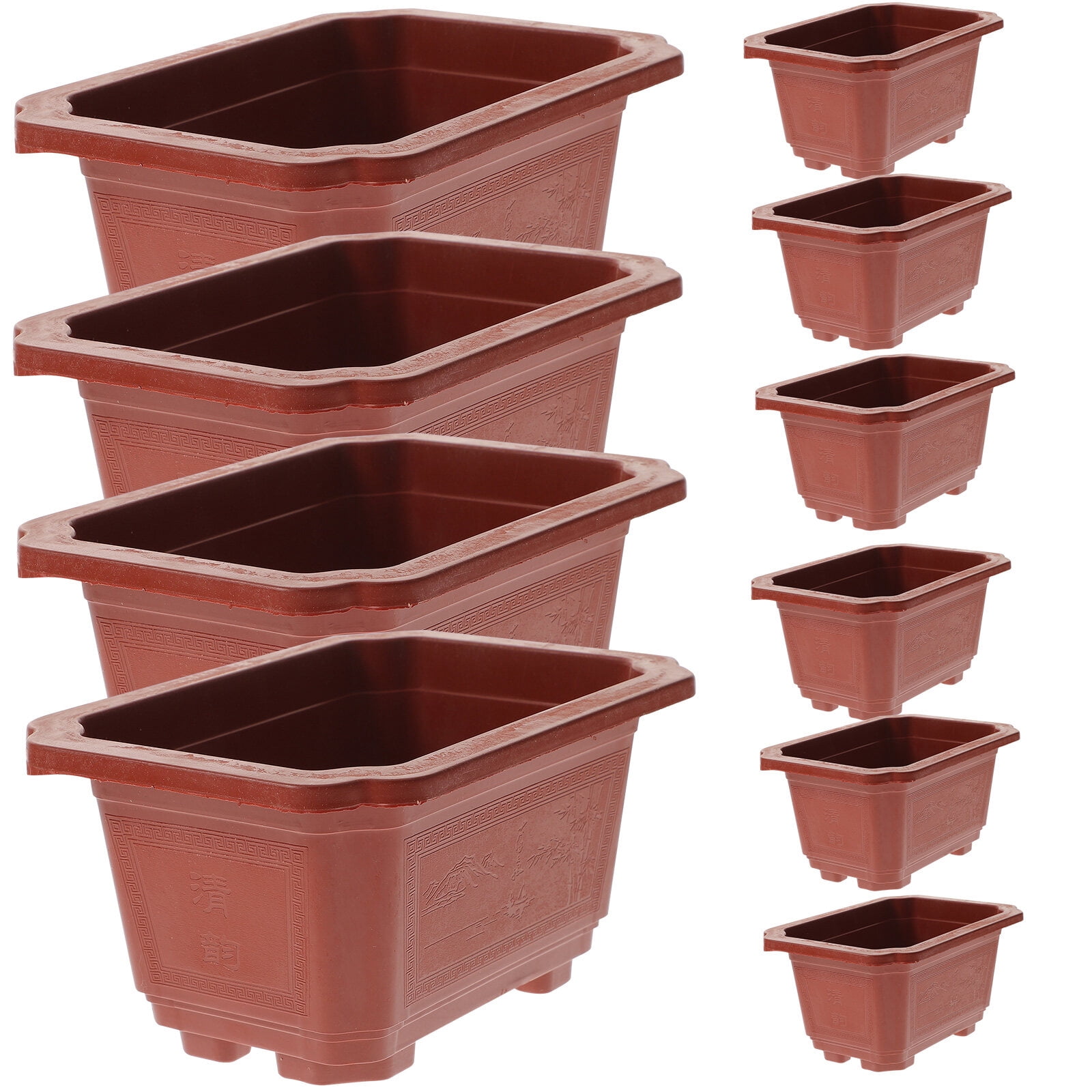 10 Pcs Plastic Flower Vegetable Bonsai Tree Pot Decorative Gardening ...