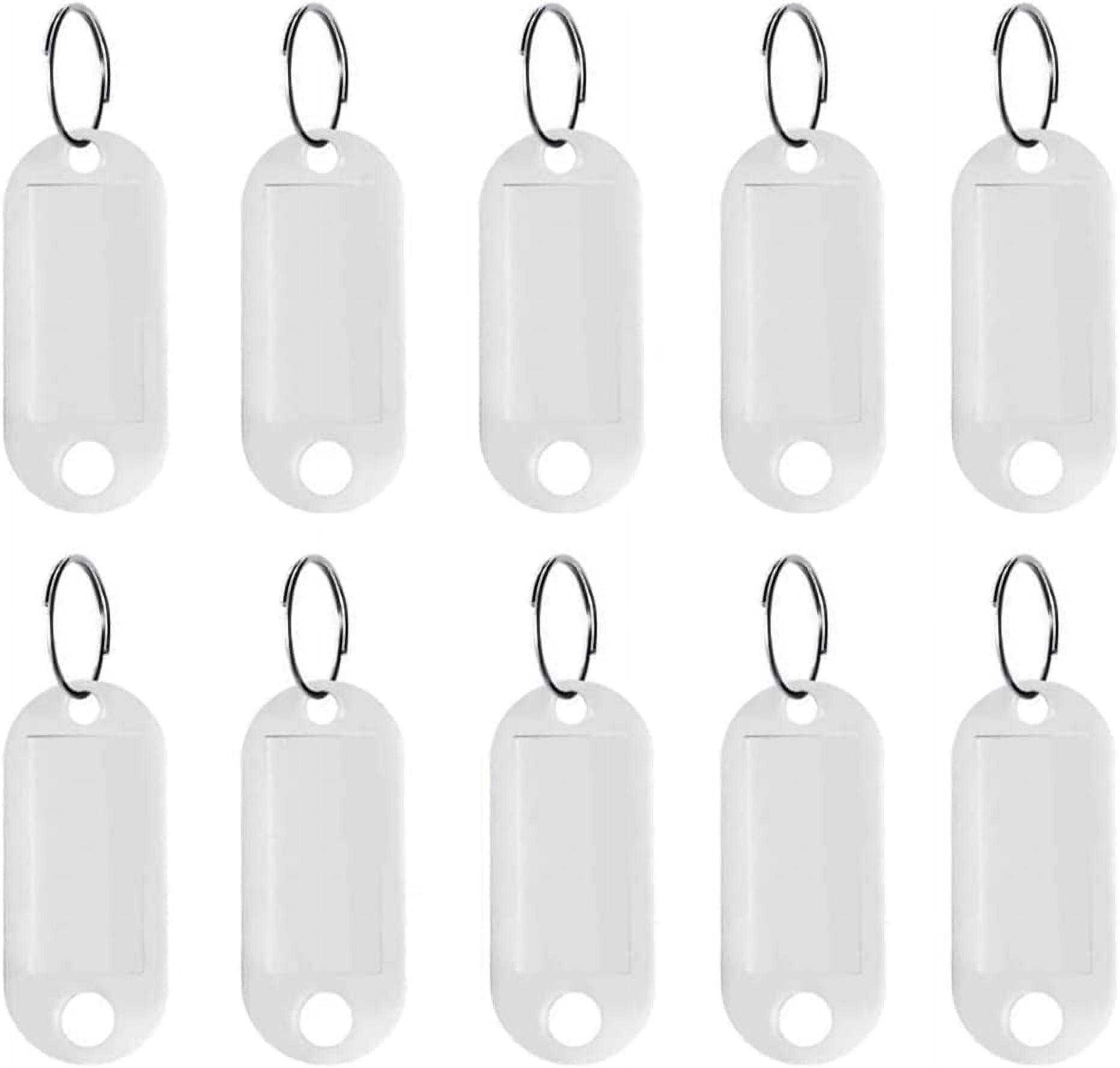 10 Pcs Plastic Key Tags with Spilt Ring Label Window,Keychain ID Name ...
