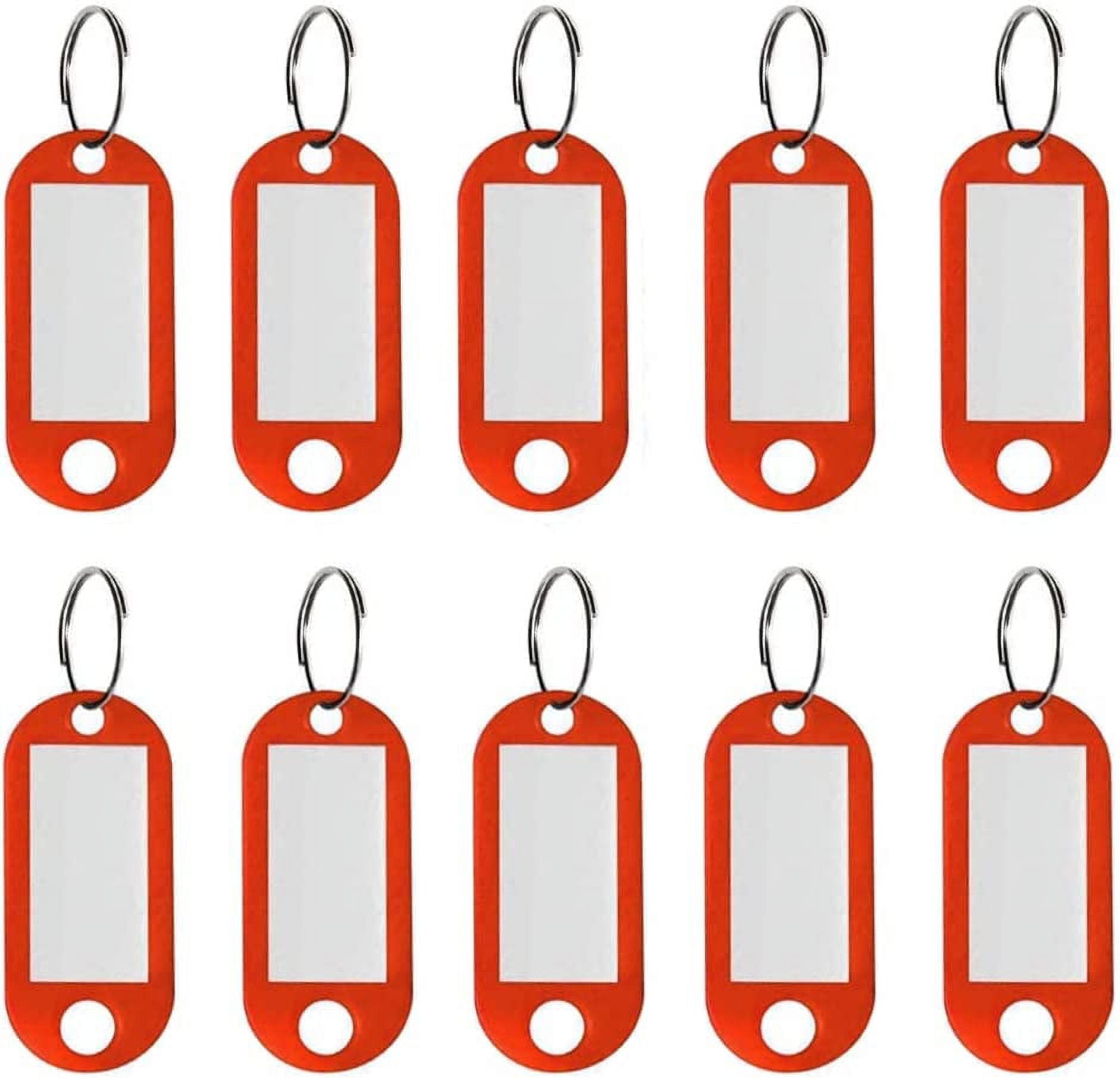 10 Pcs Plastic Key Tags with Spilt Ring Label Window,Keychain ID Name ...