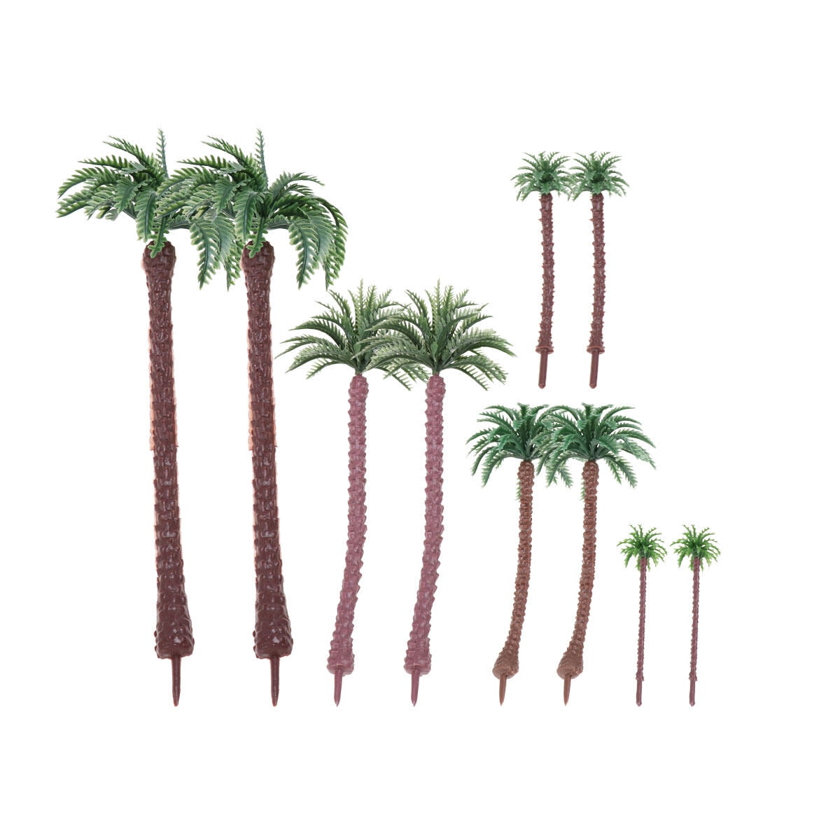 10 Pcs Plastic Palm Tree Model Layout Props Scenery DIY Handmade ...