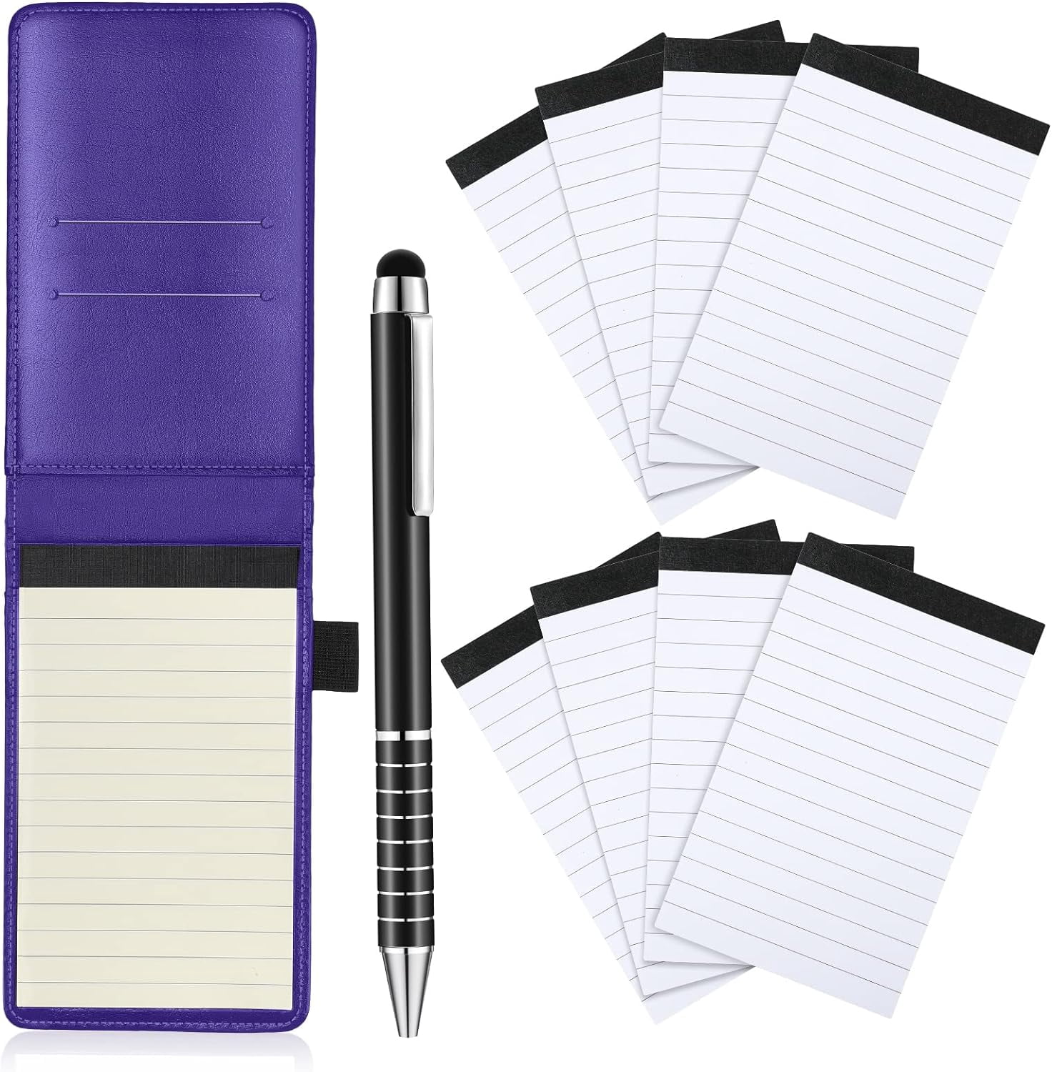 10 Pcs Pocket Notebook with Pen Set Included Mini Pocket Notepad Holder ...