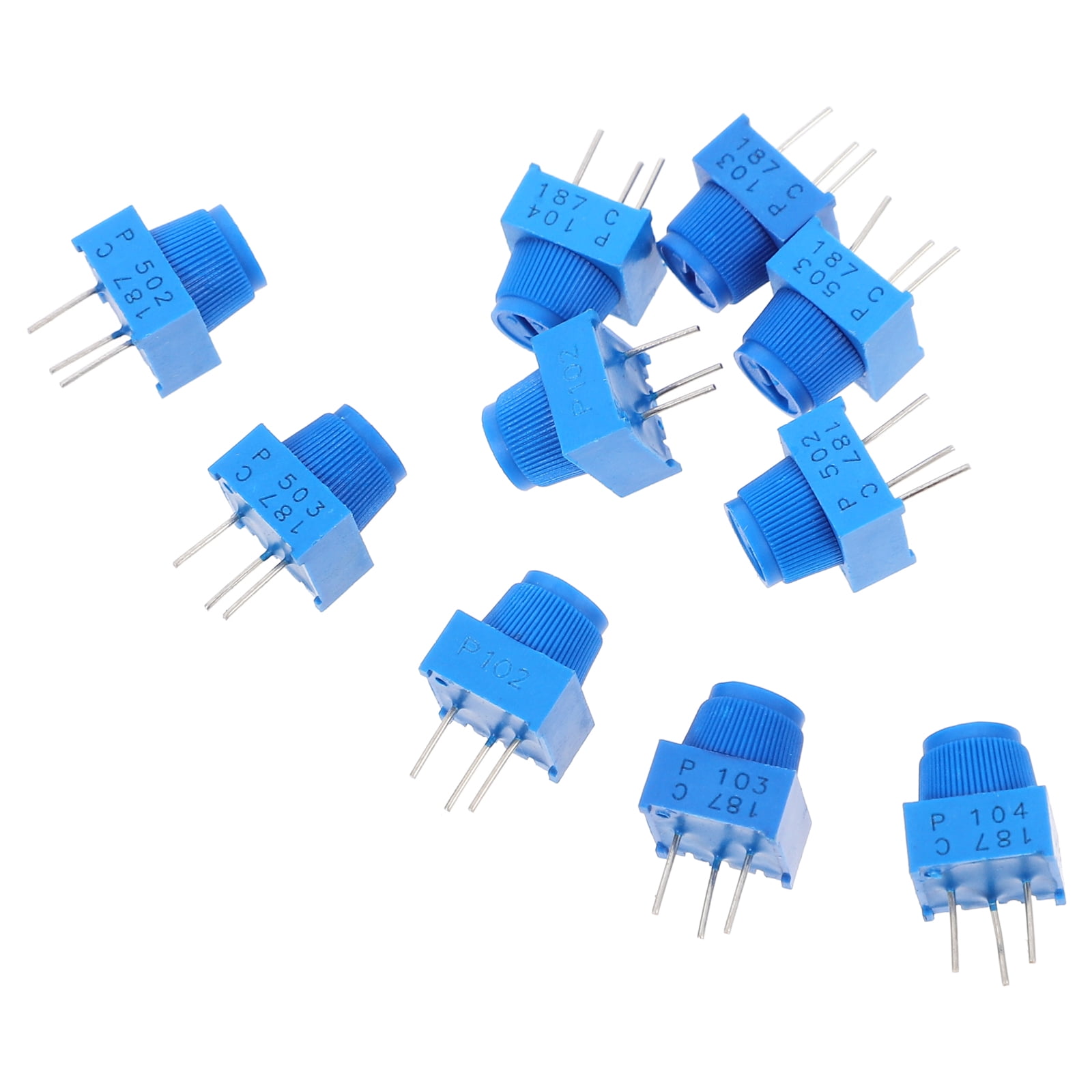 10 Pcs Potentiometer Switch Resistors Potentiometer Assortment Blue ...
