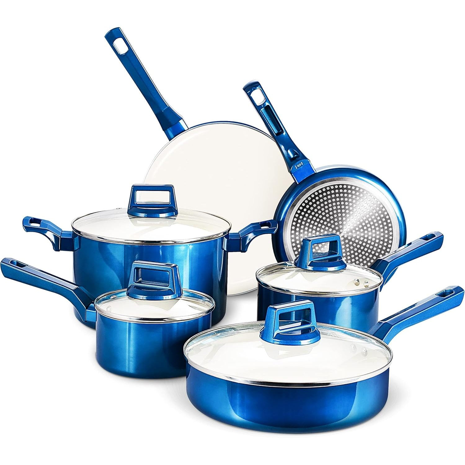 10 Pcs Pots and Pans Sets, Nonstick Cookware Set, Chemical-Free Kitchen ...