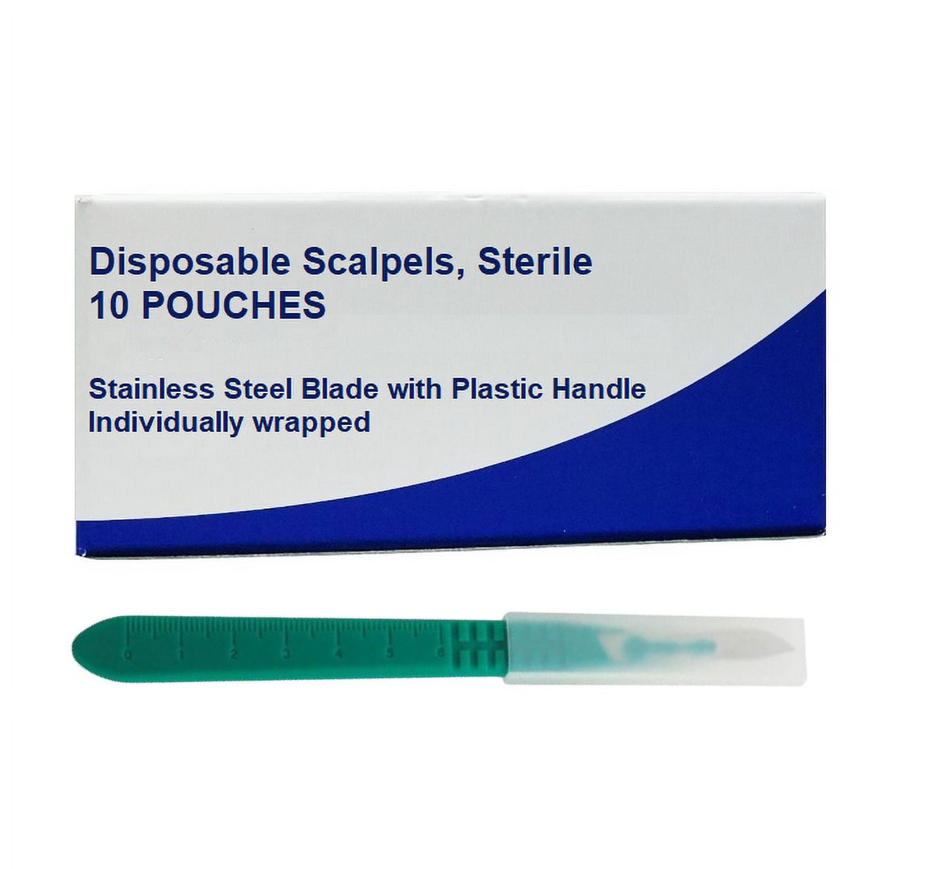 10/Pcs Pouches Professional Disposable Sterile #11 Plastic Handle Steel ...
