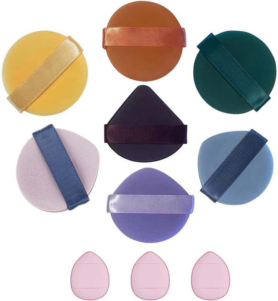 10 Pcs Powder Puffs, Round Powder Puff The Pointed Drop Shape Triangle ...