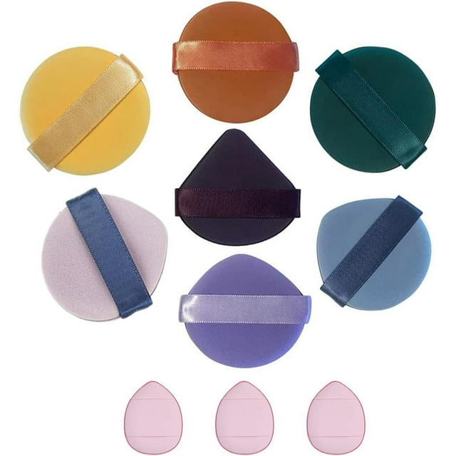 10 Pcs Powder Puffs, Round Powder Puff The Pointed Drop Shape Triangle ...