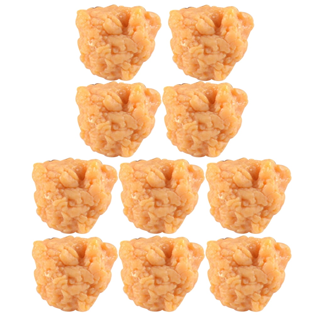 10 Pcs Pretend Chicken Nuggets Prop Food Fried Luxury Stand Rice Child ...